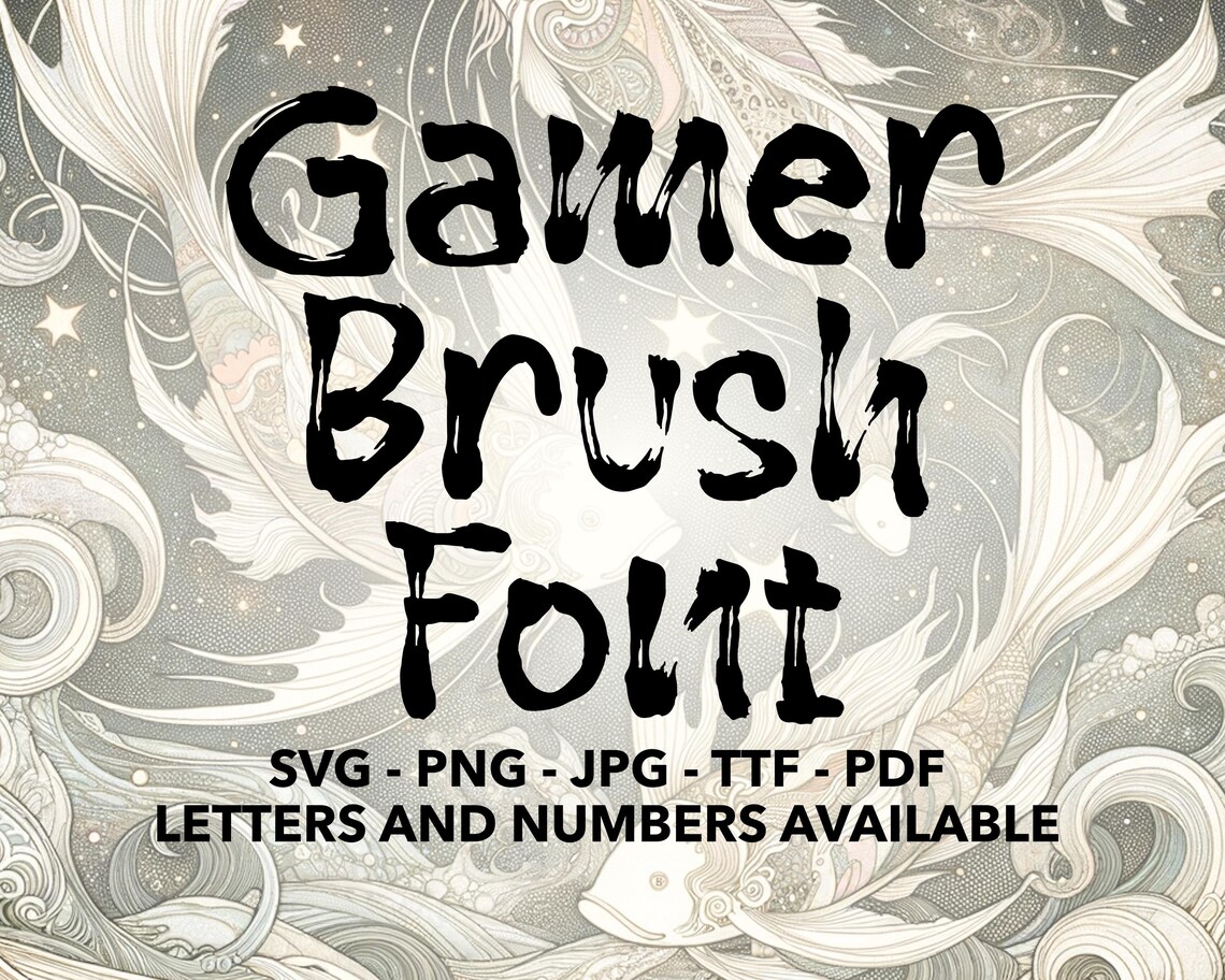 Gamer Font SVG, Brush Font for Cricut, Gamer Font SVG, PNG, Jpg, Ttf ...