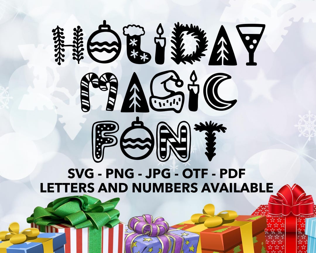 Holiday Magic Font SVG, Holiday Font for Canva, Holiday Font SVG, PNG ...