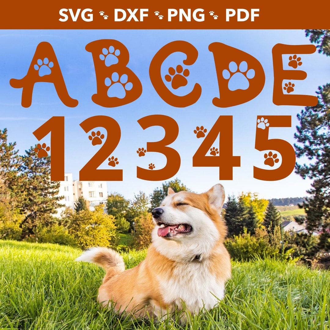 Paw Print Font SVG Dog Font Cricut File Paw Print Letters - Etsy UK