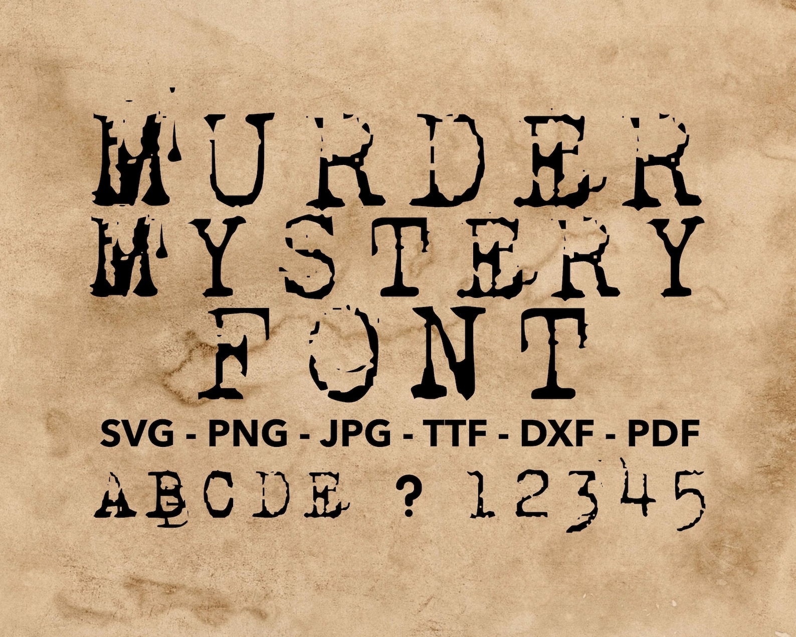 Murder Mystery Font SVG, Murder Mystery Font for Cricut, Typewriter ...