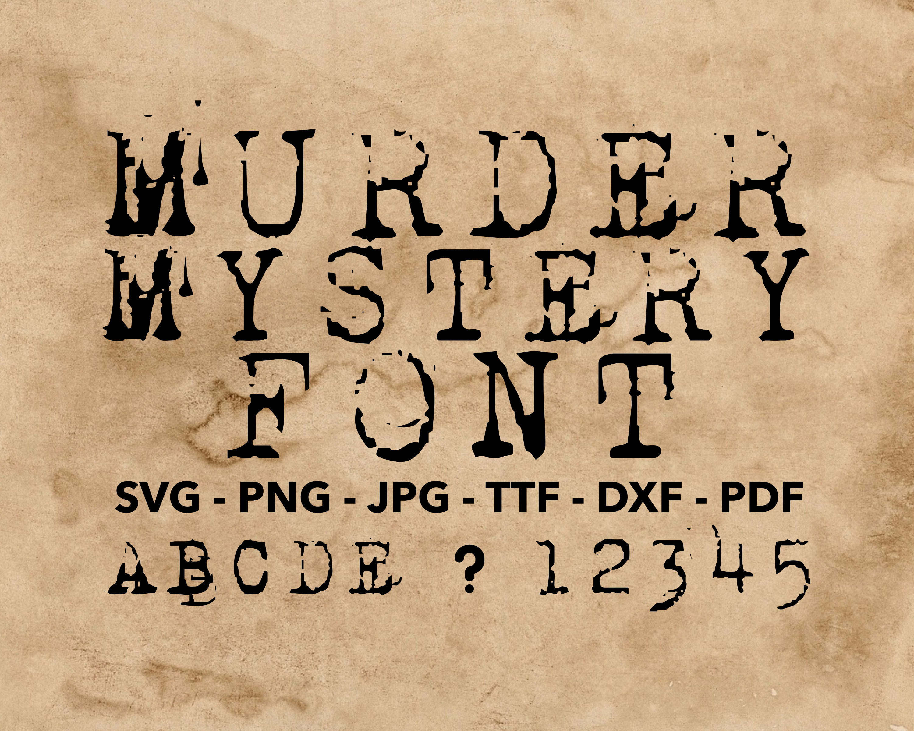 Murder Mystery Font SVG, Murder Mystery Font for Cricut, Typewriter ...