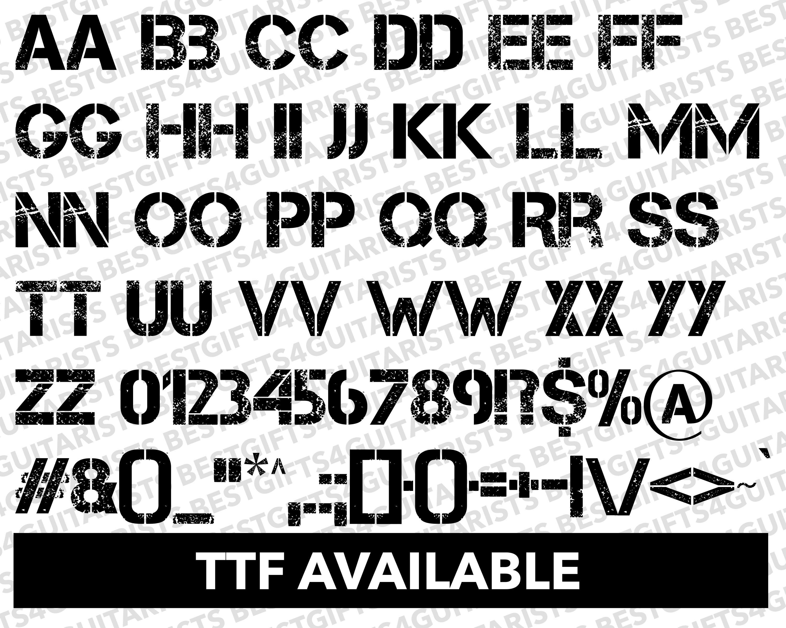 Distressed Stencil Font SVG, Distressed Stencil Letters, Distressed ...