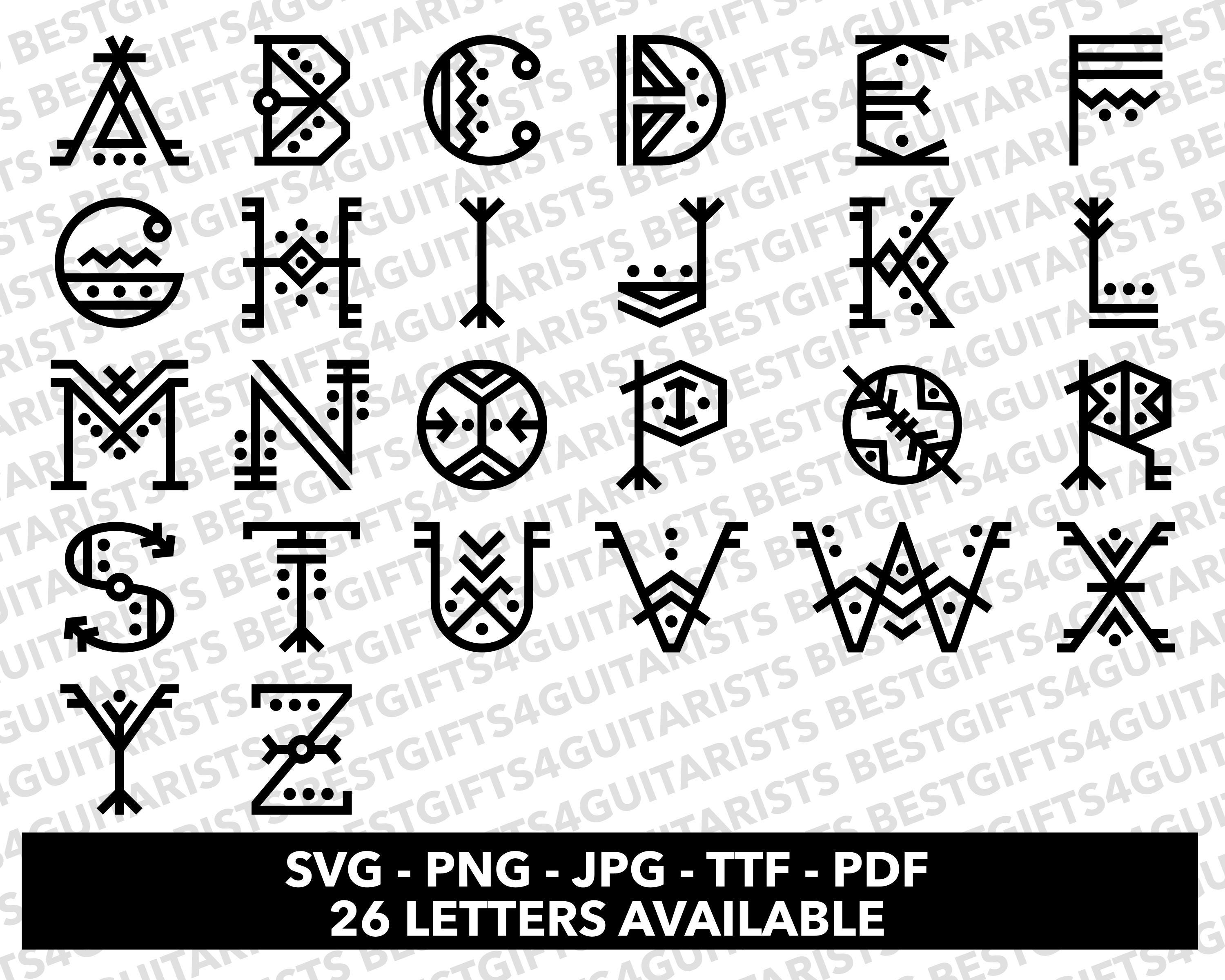 Tribal Font SVG, Tribal Font for Cricut, Tribal Font SVG, PNG, Jpg, Ttf ...