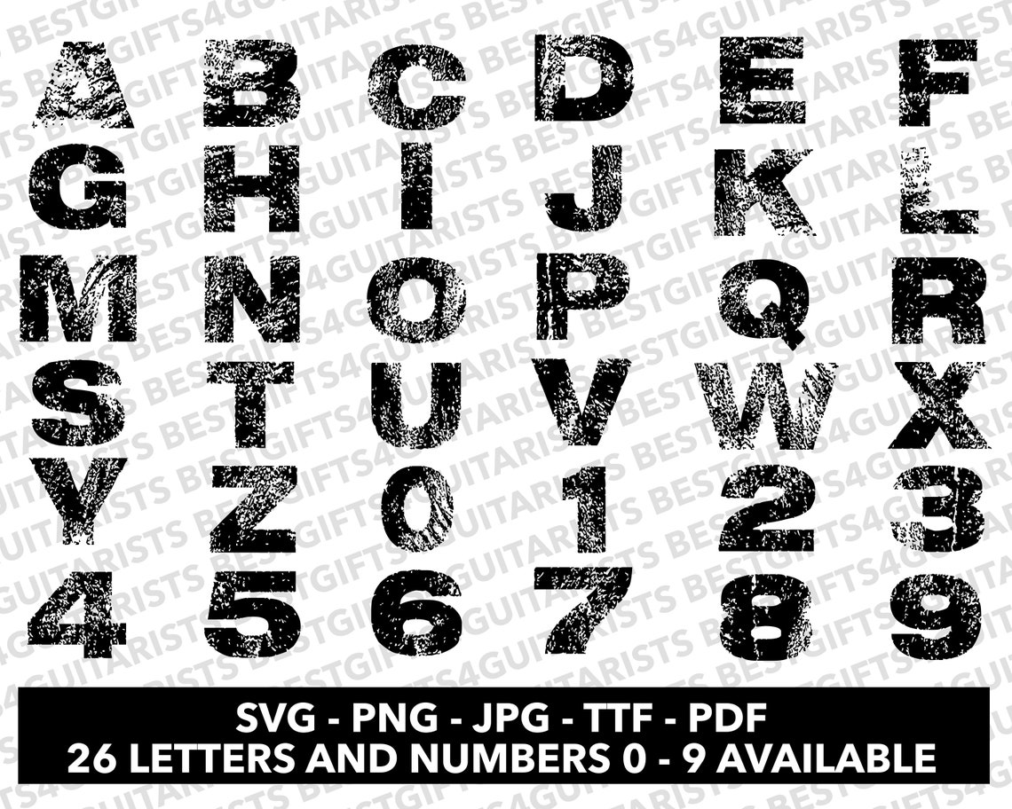 Distressed Faded Wall Font SVG, Distressed Font for Cricut, Distressed ...