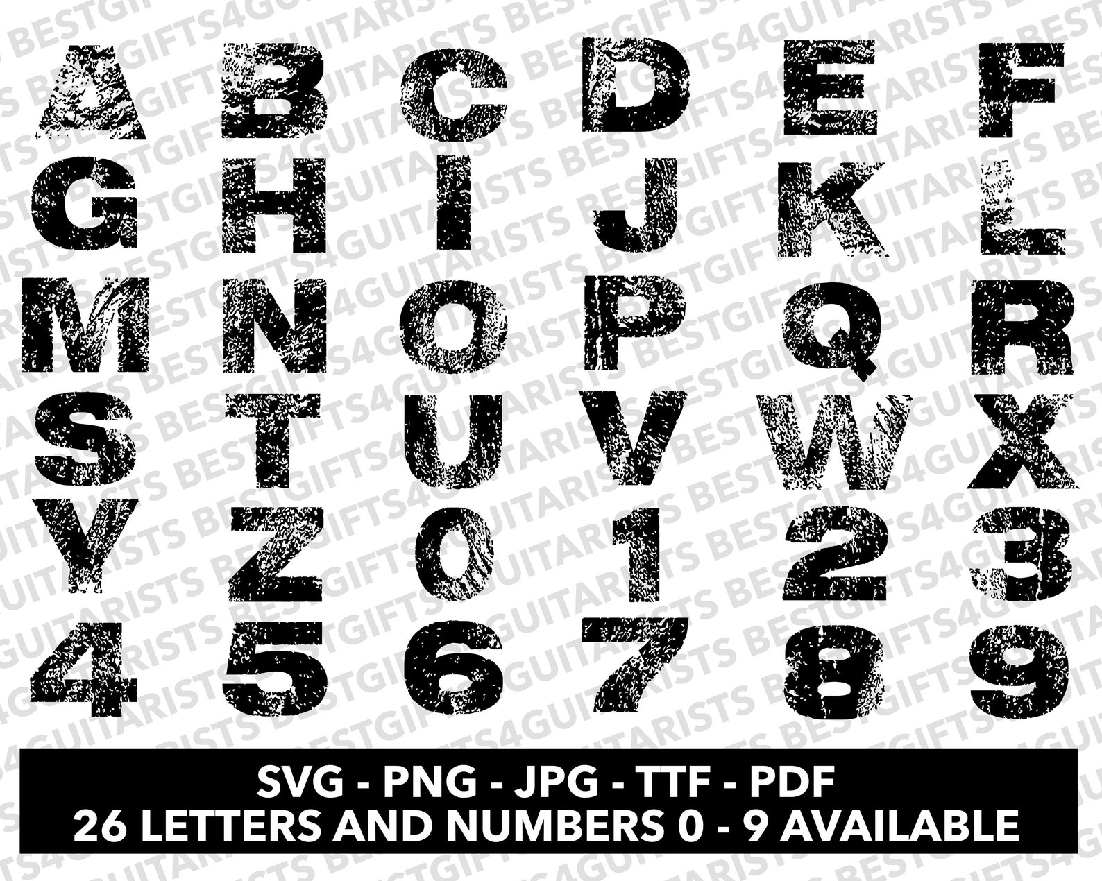 Distressed Faded Wall Font SVG, Distressed Font for Cricut, Distressed ...