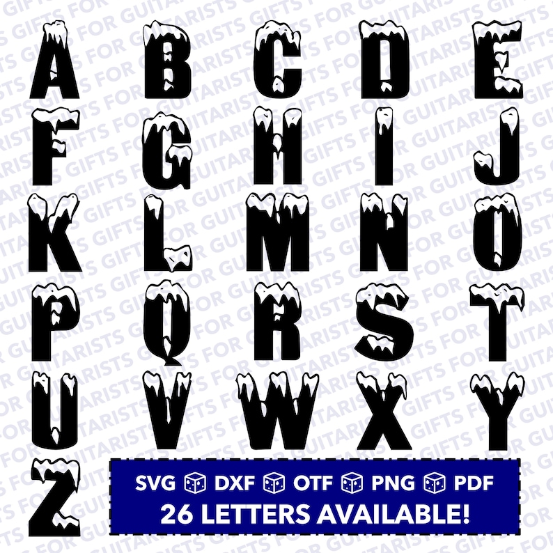 Ice and Snow Letters and Numbers SVG, Snow Cap Alphabet Bundle, Snow Cap Font Svg, Dxf, Otf, Png ...