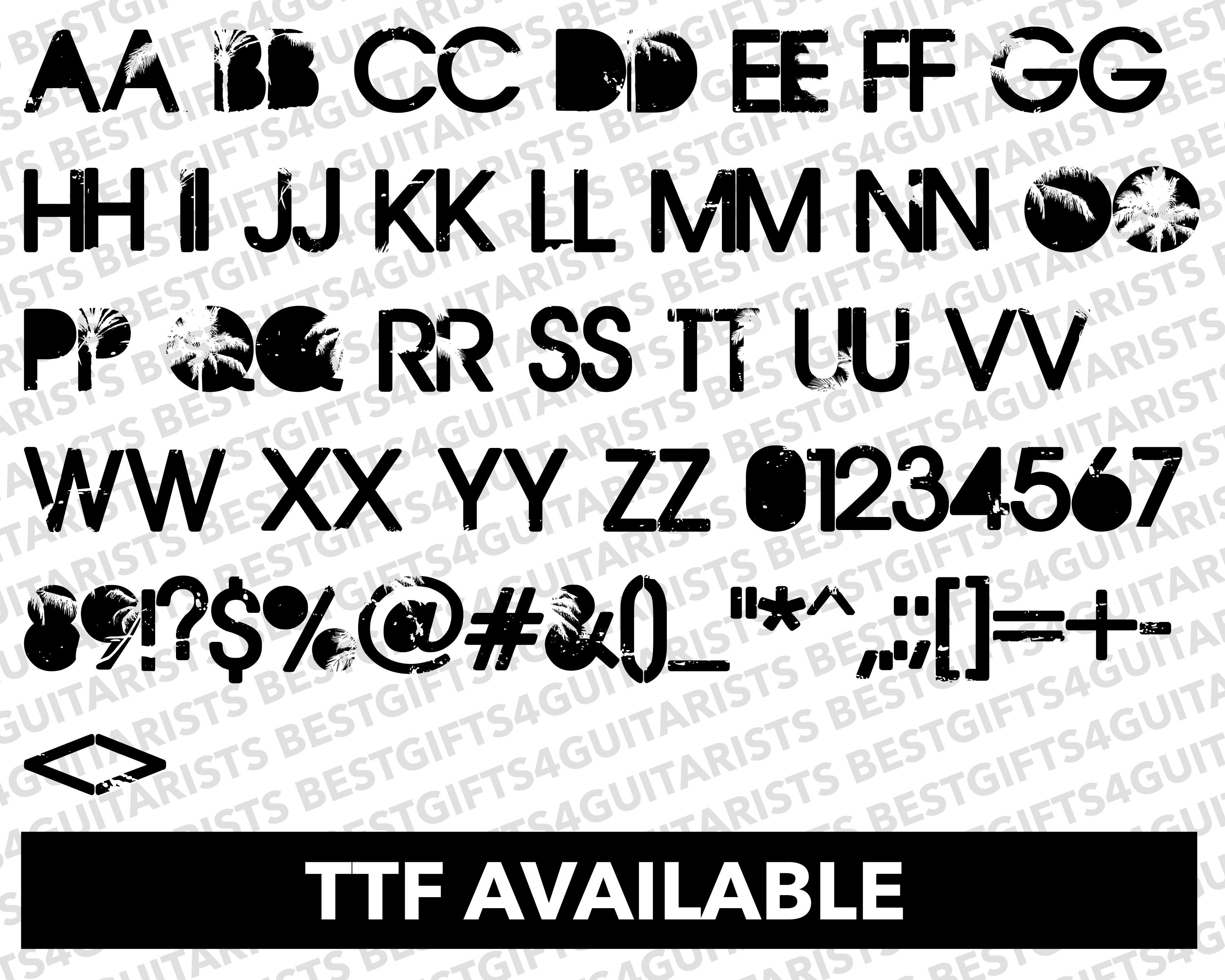 Palm Tree Font SVG, Palm Tree Font for Canva, Palm Tree Font SVG, PNG ...