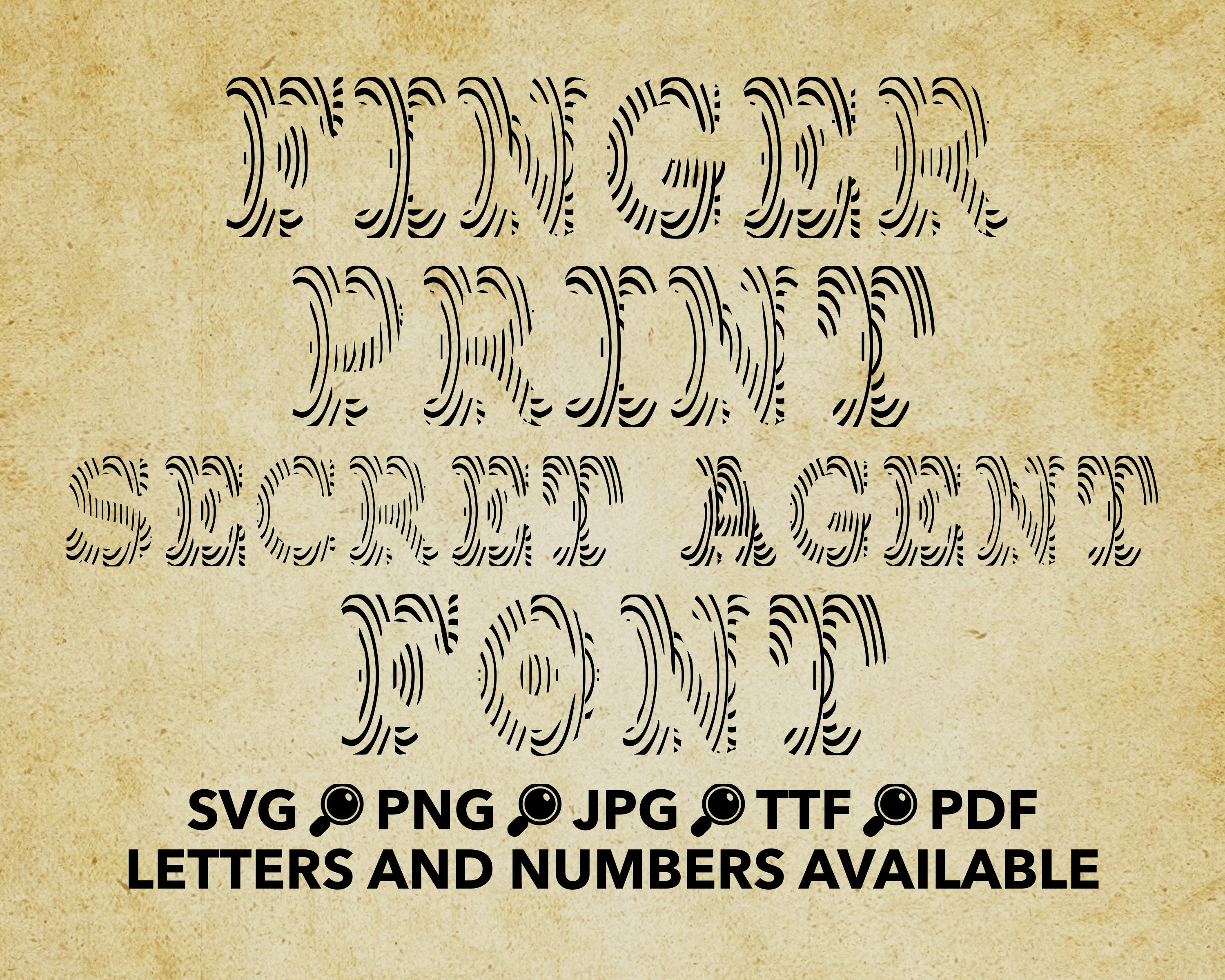 Finger Print Secret Agent Font SVG, Secret Agent Font for Cricut ...