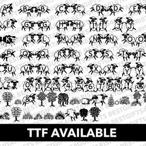 Sheep Font SVG, Sheep Font for Canva, Sheep Font SVG, PNG, Jpg, Ttf ...