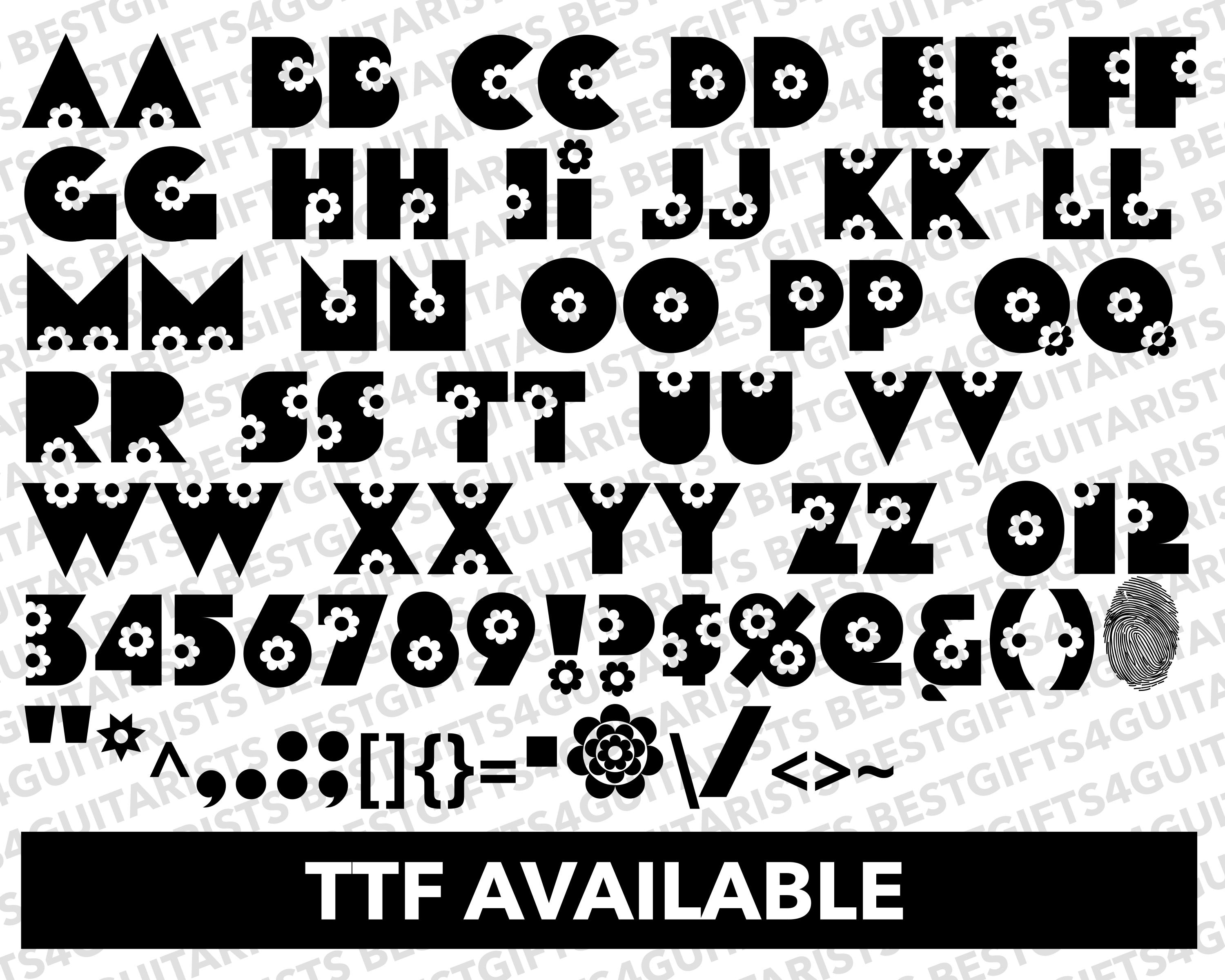 Retro Flower Font SVG, Ava Font Cricut Cut, Madison Font, Retro Numbers ...