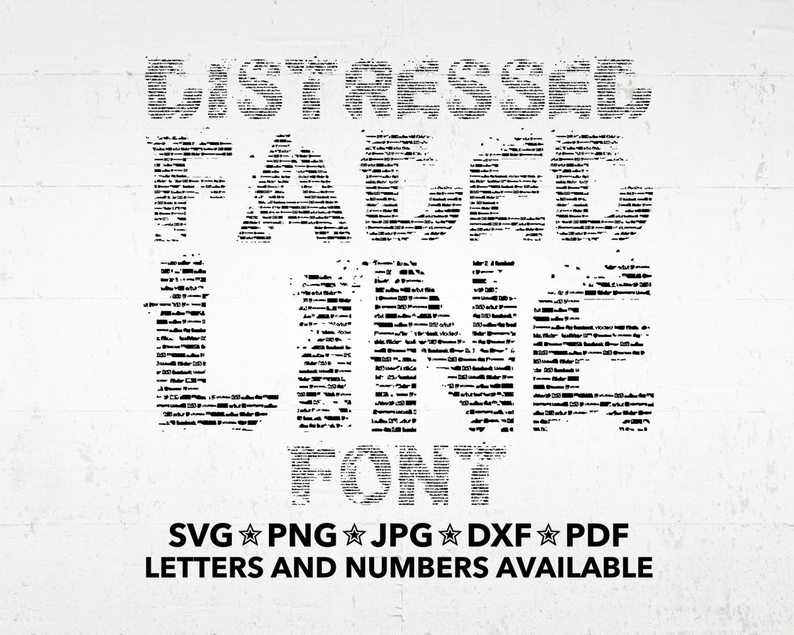 Distressed Faded Line Font SVG Distressed Faded Font - Etsy