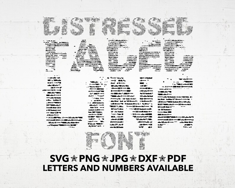 Distressed Faded Line Font SVG Distressed Faded Font - Etsy