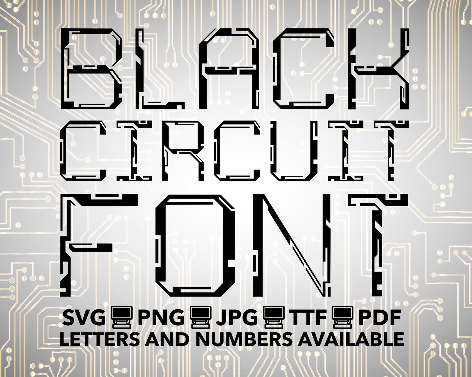 Circuit Font SVG, Black Circuit Letters PNG, Black Circuit Numbers ...