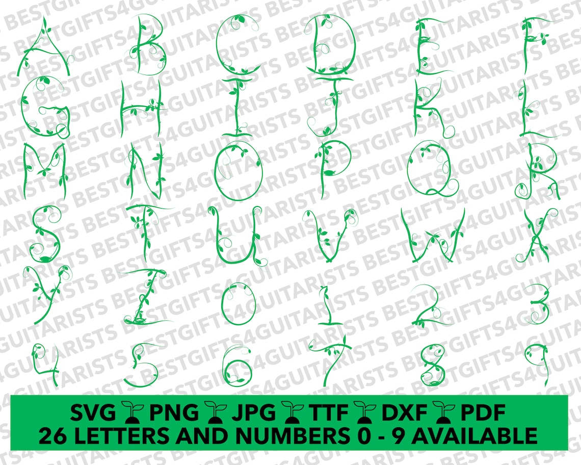 Vine Font SVG, Vine Font for Cricut, Vine Alphabet SVG, PNG, Jpg, Ttf ...
