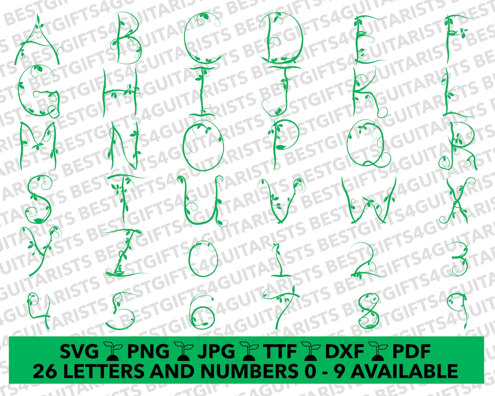 Vine Font SVG, Vine Font for Cricut, Vine Alphabet SVG, PNG, Jpg, Ttf ...