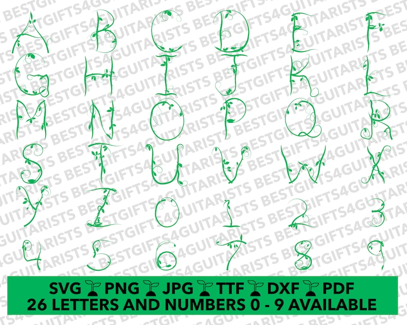Vine Font SVG, Vine Font for Cricut, Vine Alphabet SVG, PNG, Jpg, Ttf ...