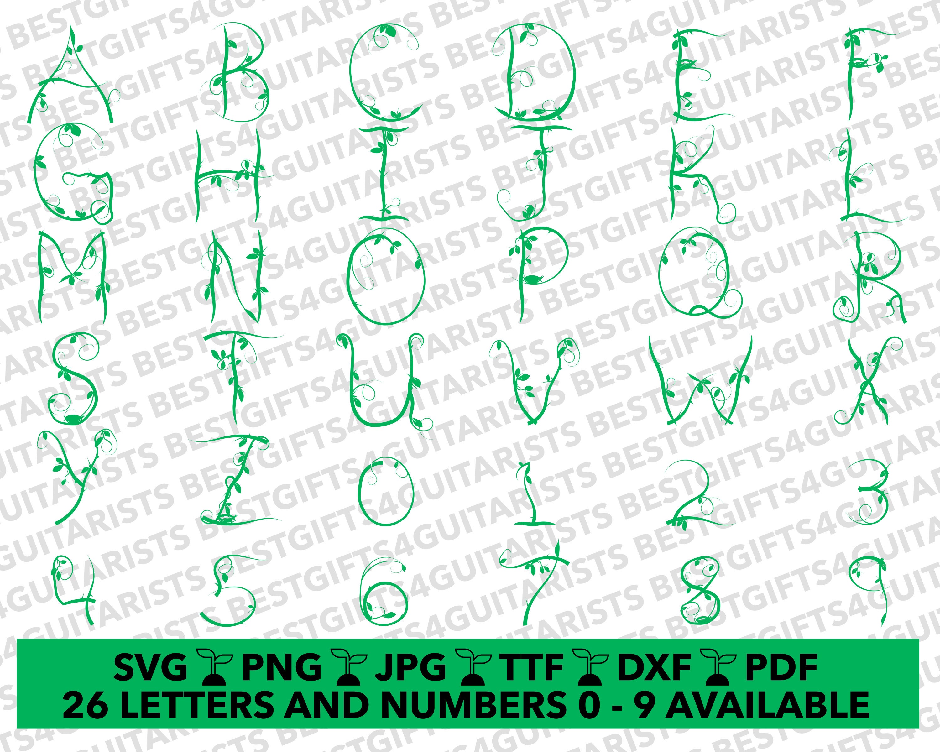 Vine Font SVG, Vine Font for Cricut, Vine Alphabet SVG, PNG, Jpg, Ttf ...