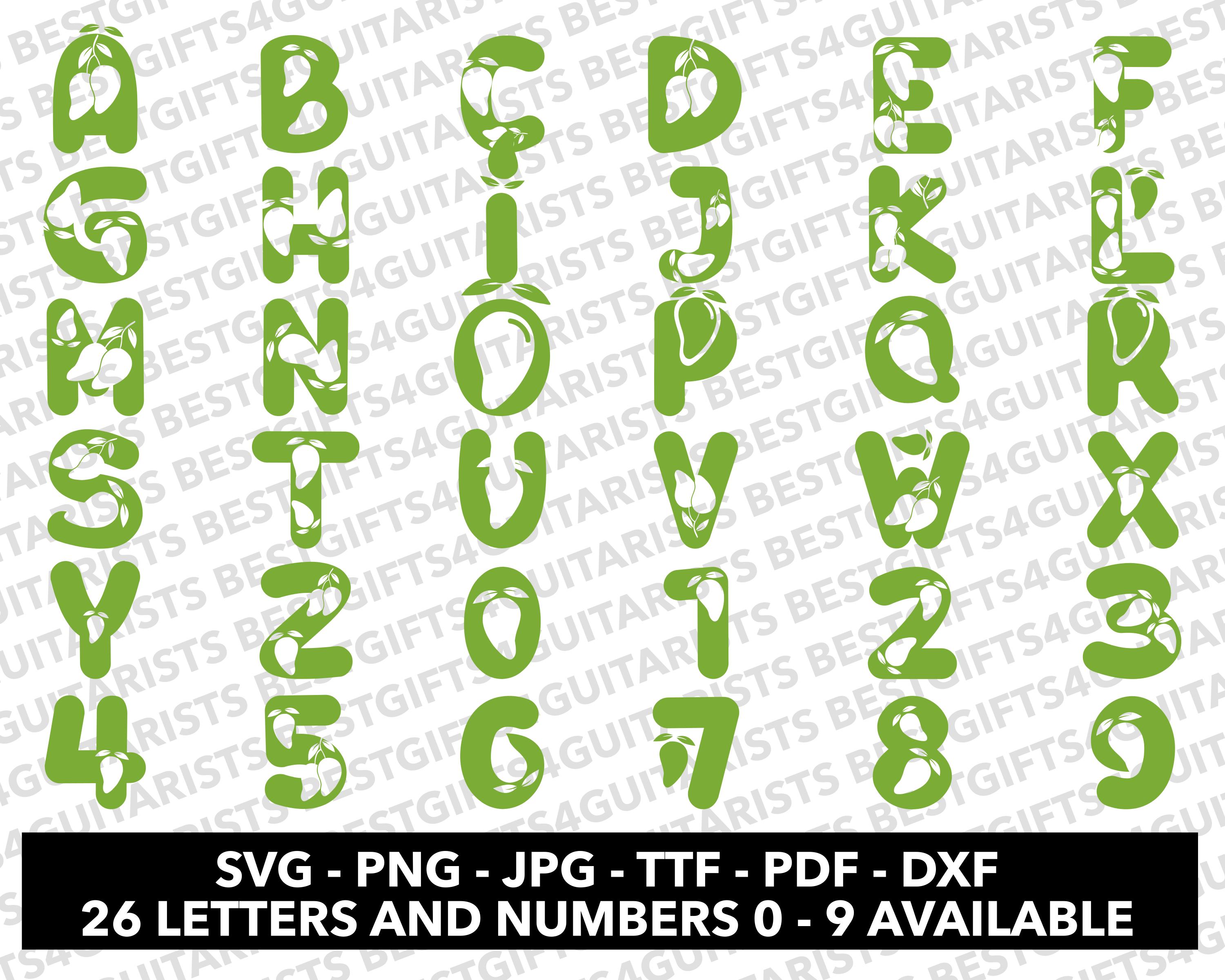 Mango Font SVG, Mango Font for Cricut, Mango Numbers Svg, Png, Ttf, Jpg ...
