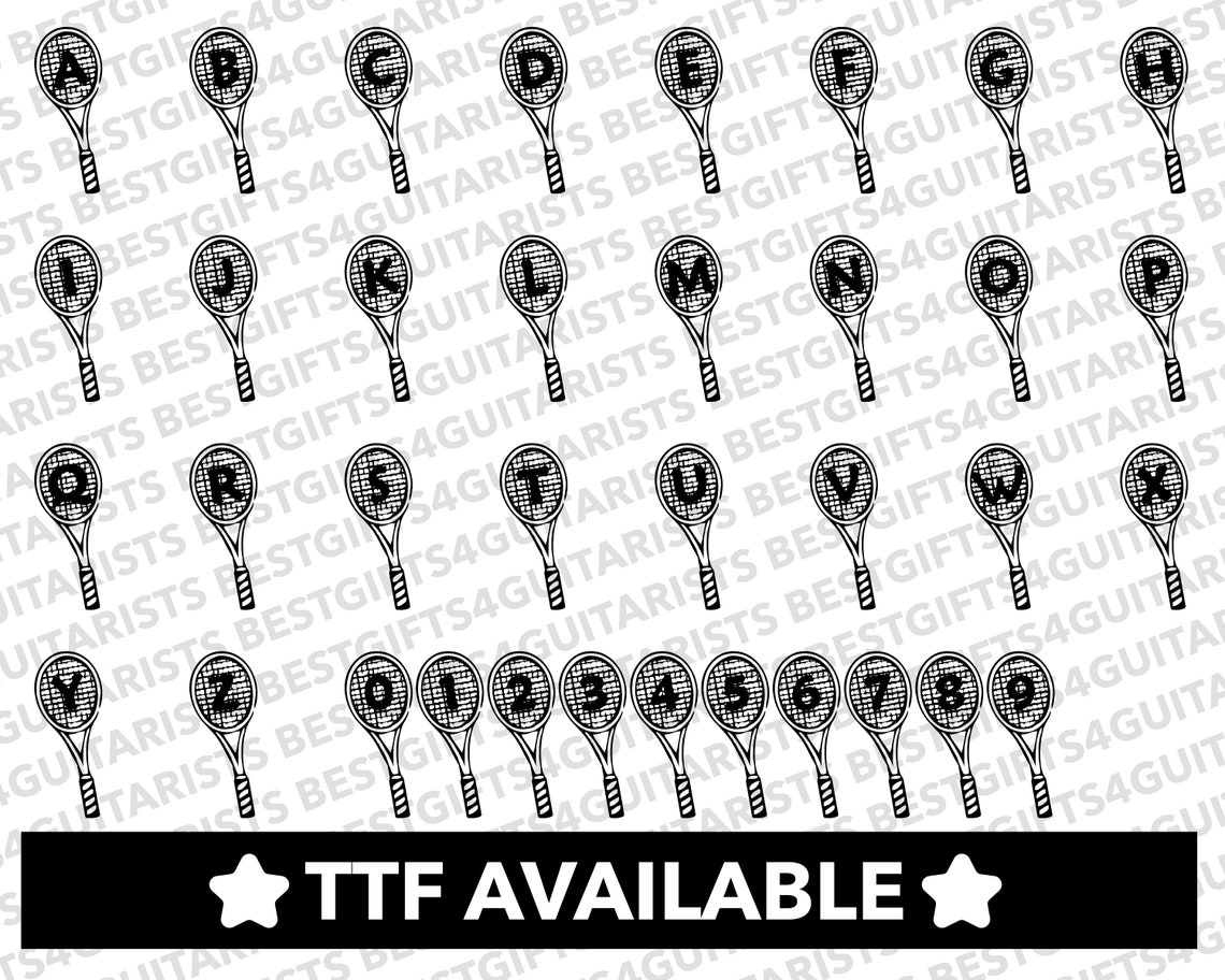 Tennis Font SVG, Tennis Font for Cricut, Sports Font SVG, PNG, Jpg, Ttf ...