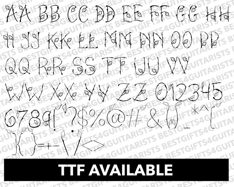 Wood Leaf Font SVG, Wood Font for Cricut, Wood Font SVG, PNG, Jpg, Ttf, Pdf Wood Font for Canva ...