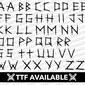 Sword Font SVG, Sword Font for Cricut, Medieval Font SVG, PNG, Jpg, Ttf ...