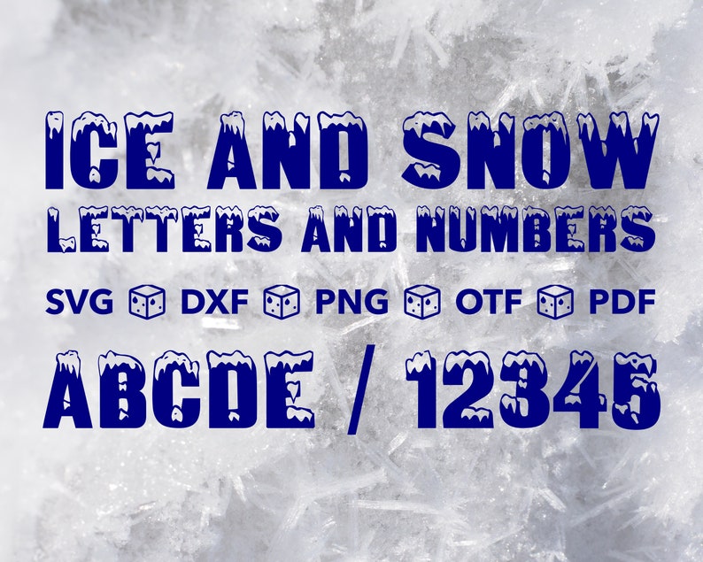 Ice and Snow Letters and Numbers SVG, Snow Cap Alphabet Bundle, Snow ...