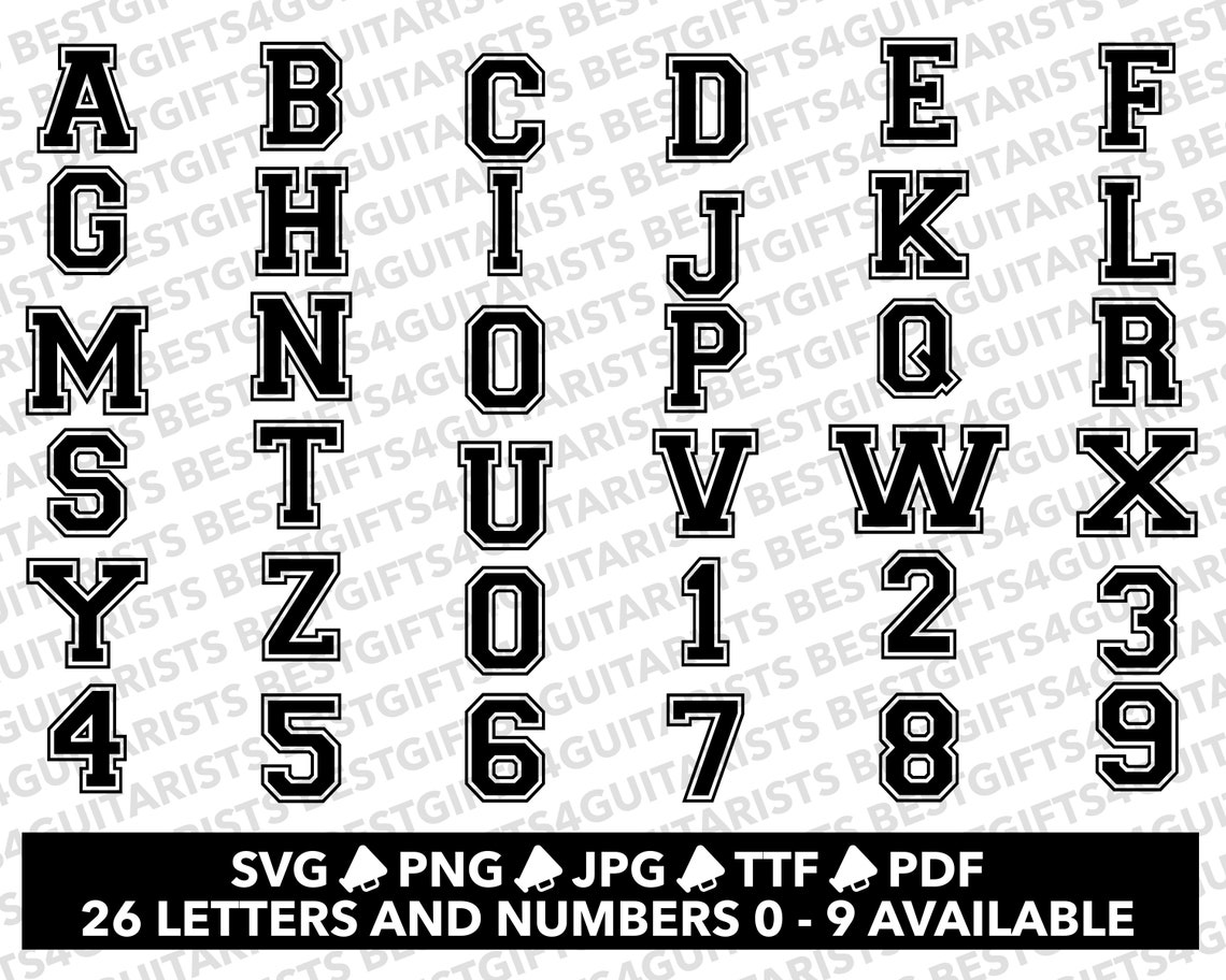 College Varsity Font SVG, Varsity Font for Cricut, College Font SVG ...