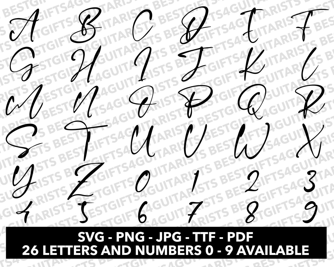 Calligraphy Invite Font SVG, Calligraphy Letters, Wedding Numbers ...