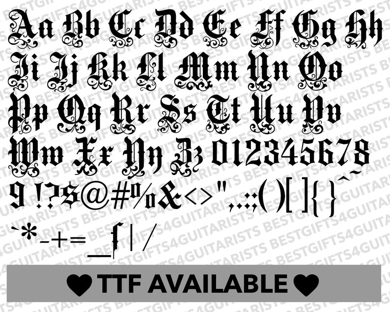 Elegant Gothic Font SVG, Blackletter Font SVG, Gothic Font Svg, Png ...
