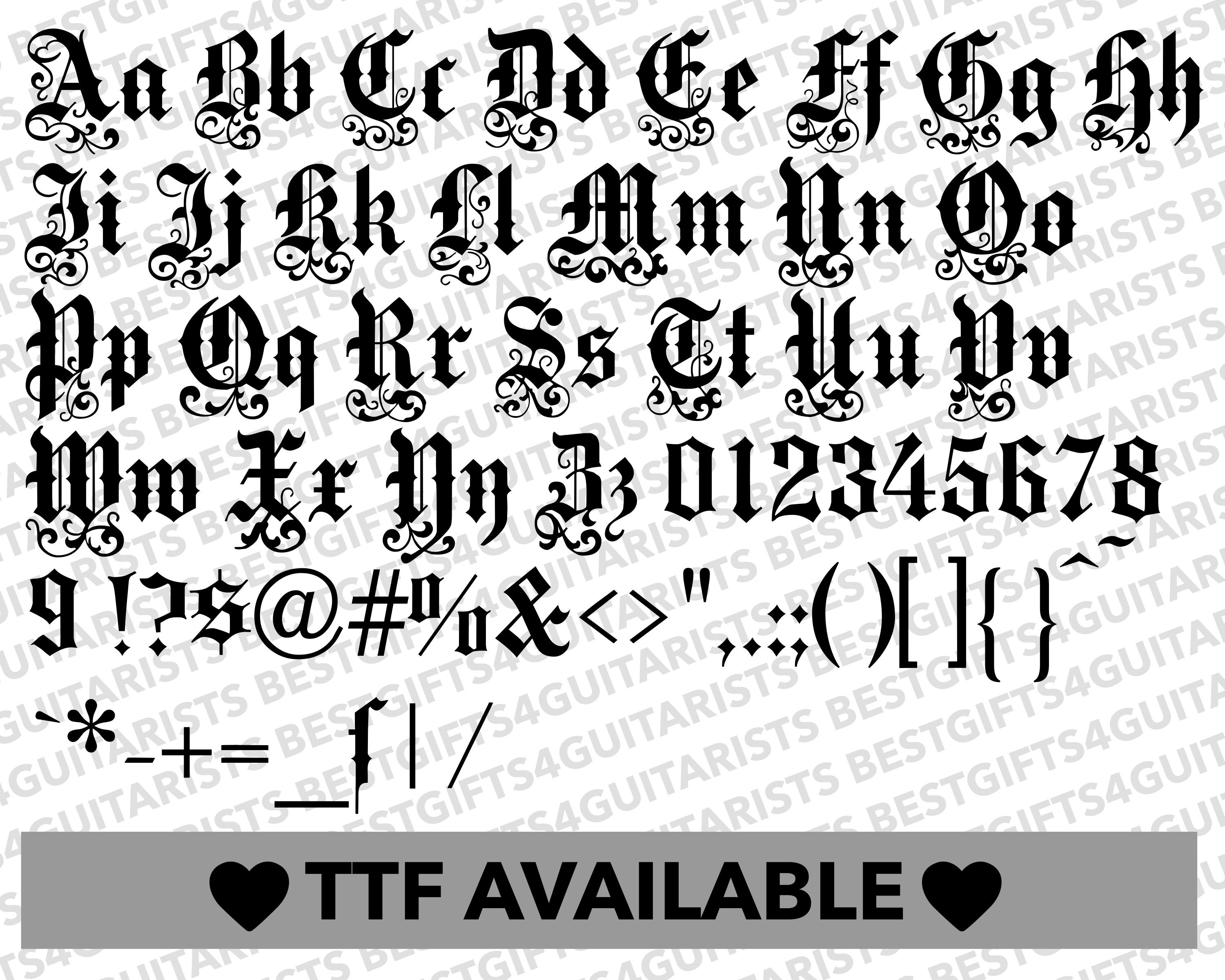Elegant Gothic Font SVG, Blackletter Font SVG, Gothic Font Svg, Png ...