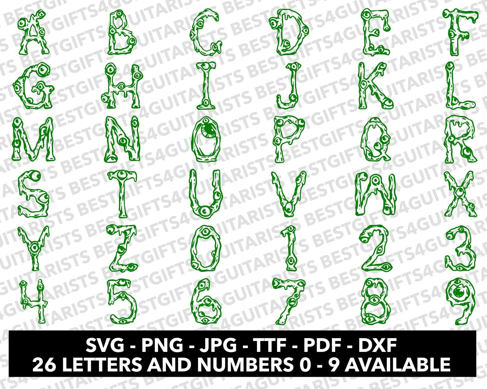 Horror Eye Font SVG, Creepy Eye Alphabet Svg, Png, Jpg, Ttf, Dxf, Pdf ...