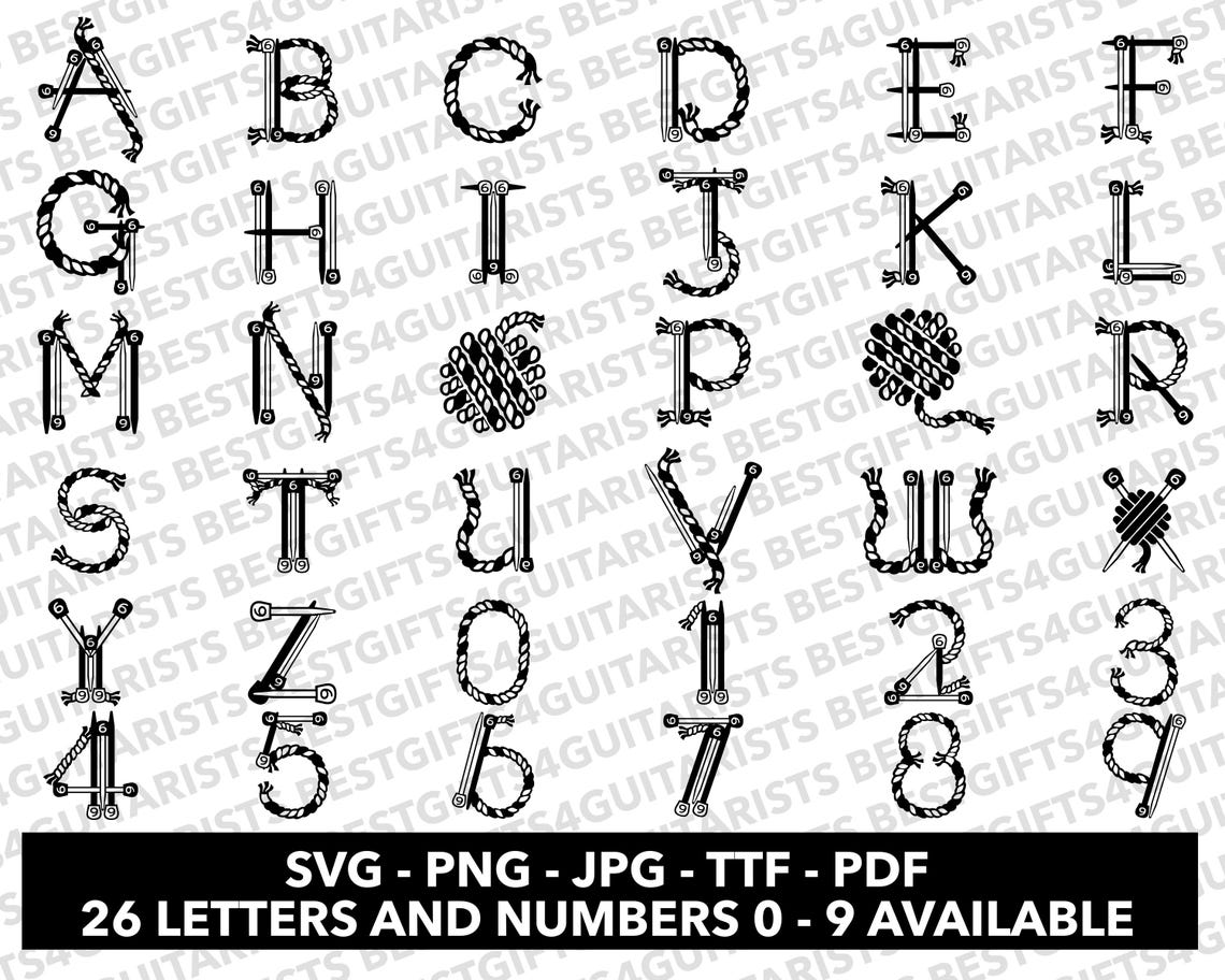 Knit and Sew Font SVG, Sewing Font for Canva, Knit Font SVG, PNG, Jpg ...