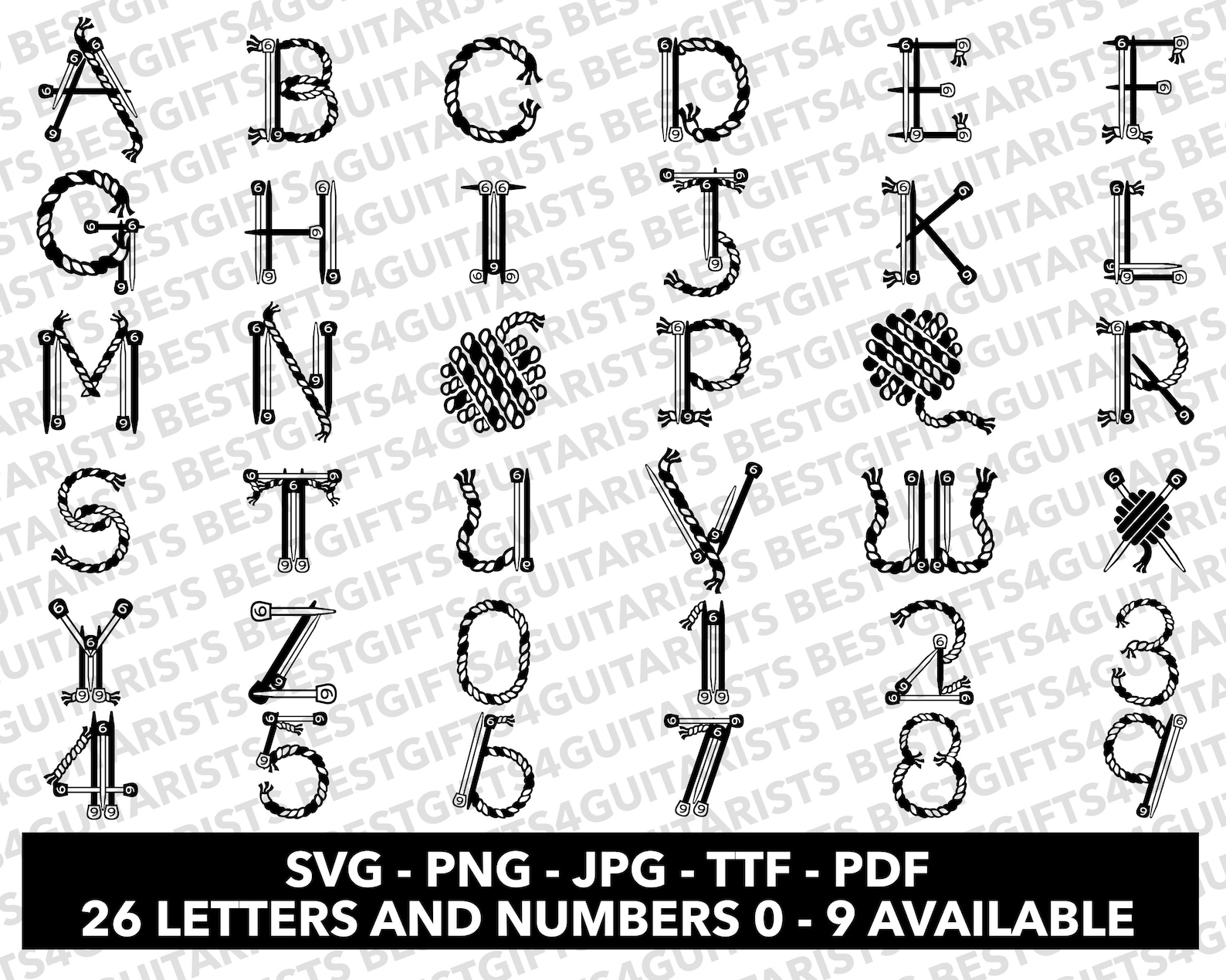 Knit and Sew Font SVG, Sewing Font for Canva, Knit Font SVG, PNG, Jpg ...
