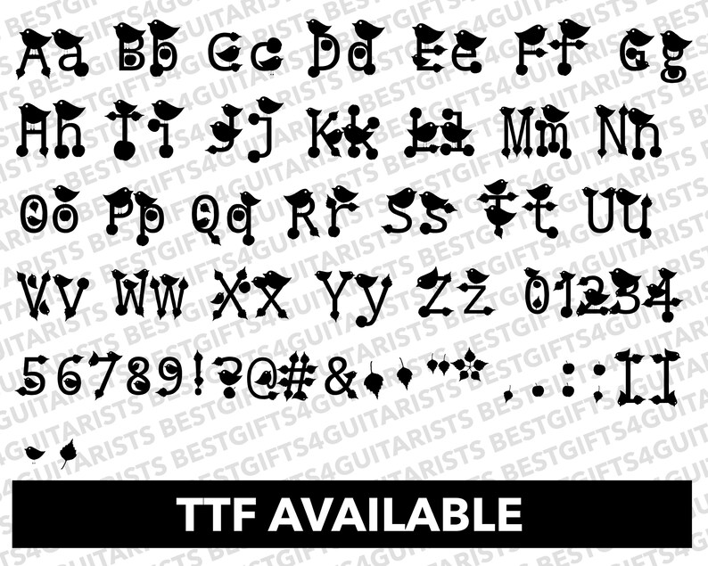 Bird Font SVG, Bird Font for Cricut, Bird Font SVG, PNG, Jpg, Ttf, Pdf ...