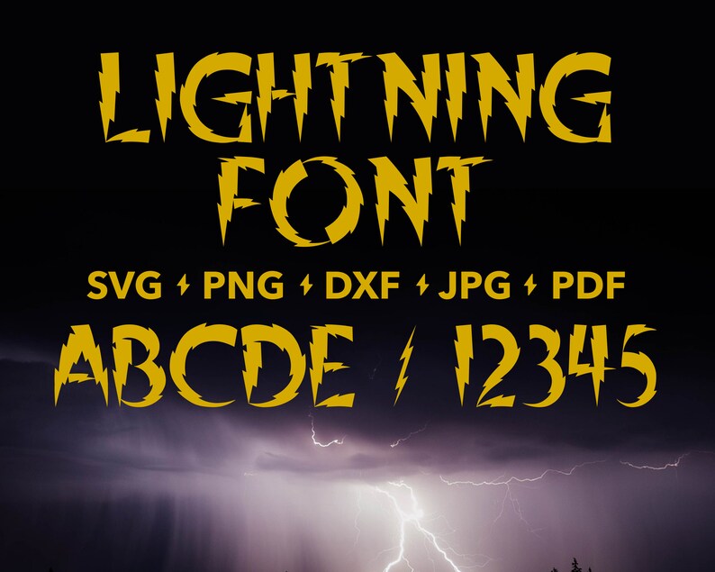 Lightning Letters and Numbers SVG Thunder Bolt Alphabet Lightning Font ...