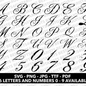 Distressed Script Font SVG, Script Font for Cricut, Script Font SVG ...