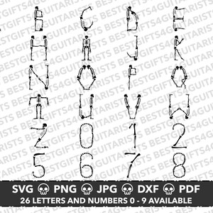 Skeleton Font SVG, Skeleton Alphapack, Skeleton Letters Svg, Png, Jpg ...