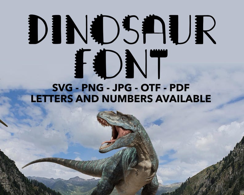 Dinosaur Font SVG, Dinosaur Font for Canva, Dinosaur Font SVG, PNG, Jpg ...