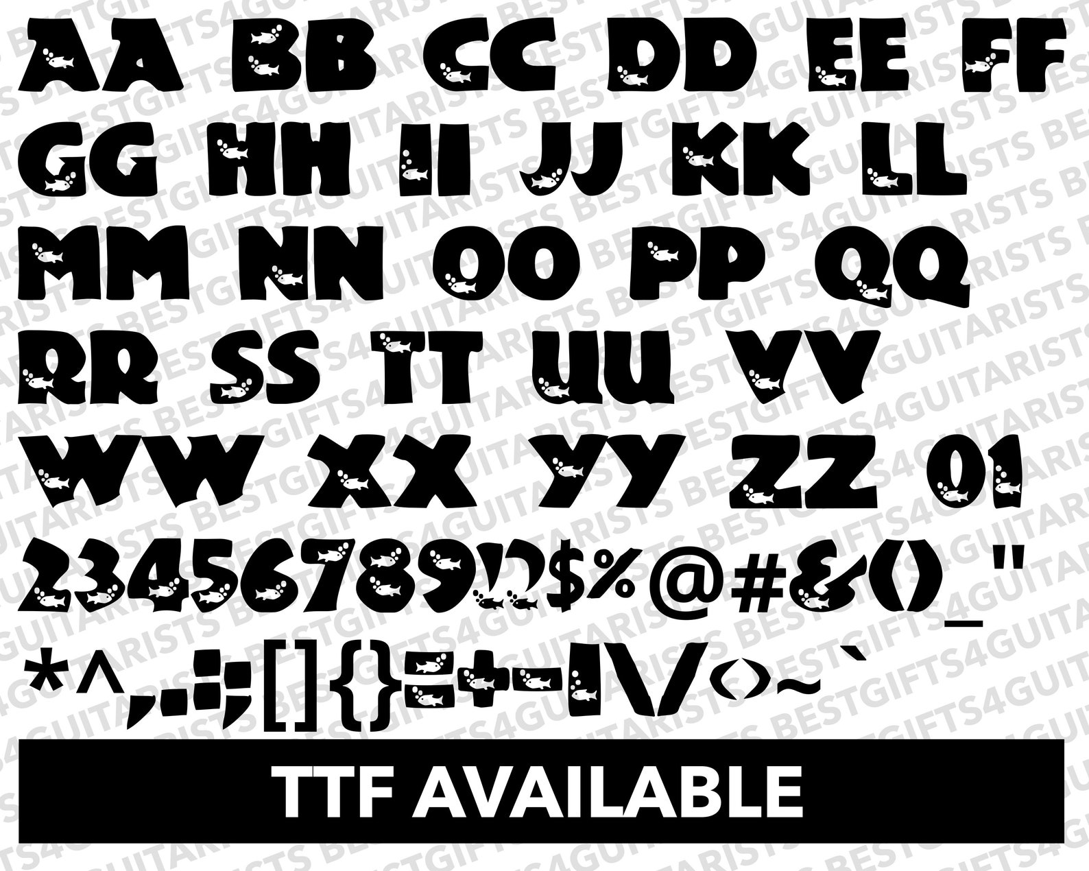 Fish Font SVG, Fishing Font PNG, Fishes Font for Canva, Fish Alphapack ...