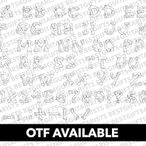 Bone Font SVG, Bone Letters, Bont Font PNG, Bone Numbers Svg, Png, Jpg ...