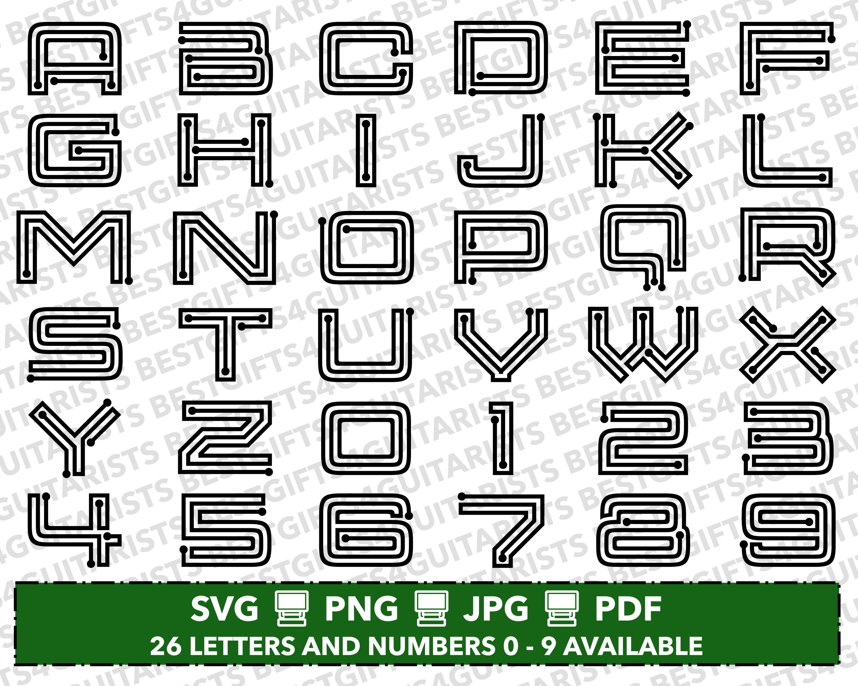 Circuit Font SVG Circuit Font PNG Circuit Letters Svg Png - Etsy