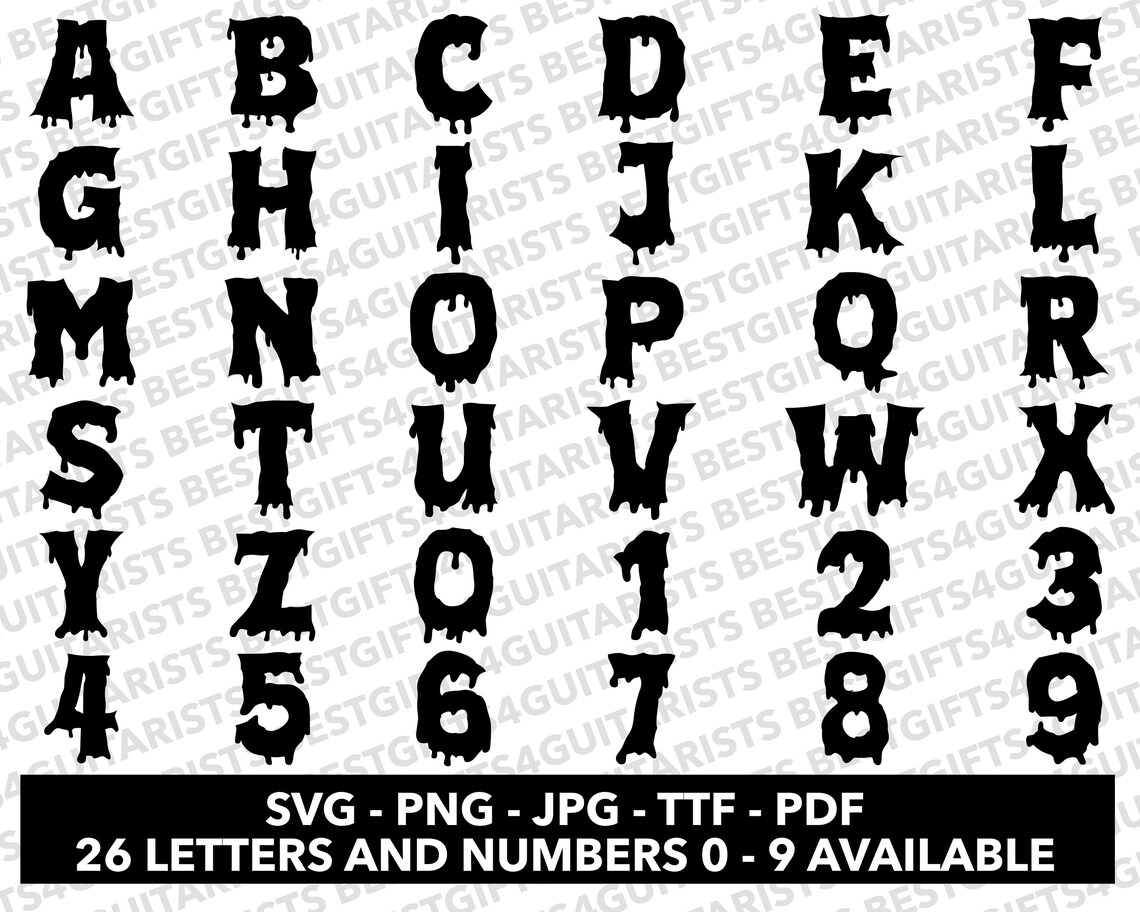 Horror Font SVG, Mystery Alphabet SVG, Horror Font for Cricut Svg, Ttf ...