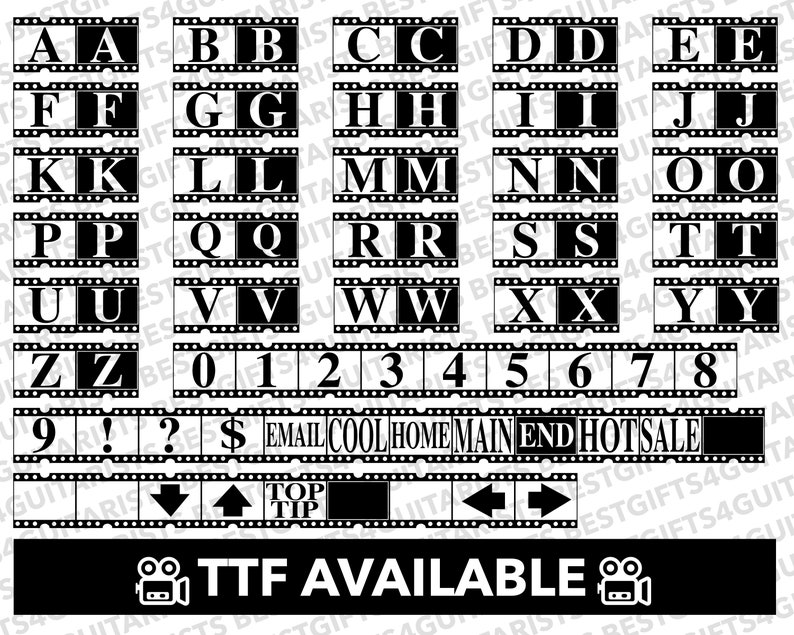 Movie Night Font SVG, Movie Font for Cricut, Movie Font SVG, PNG, Jpg ...