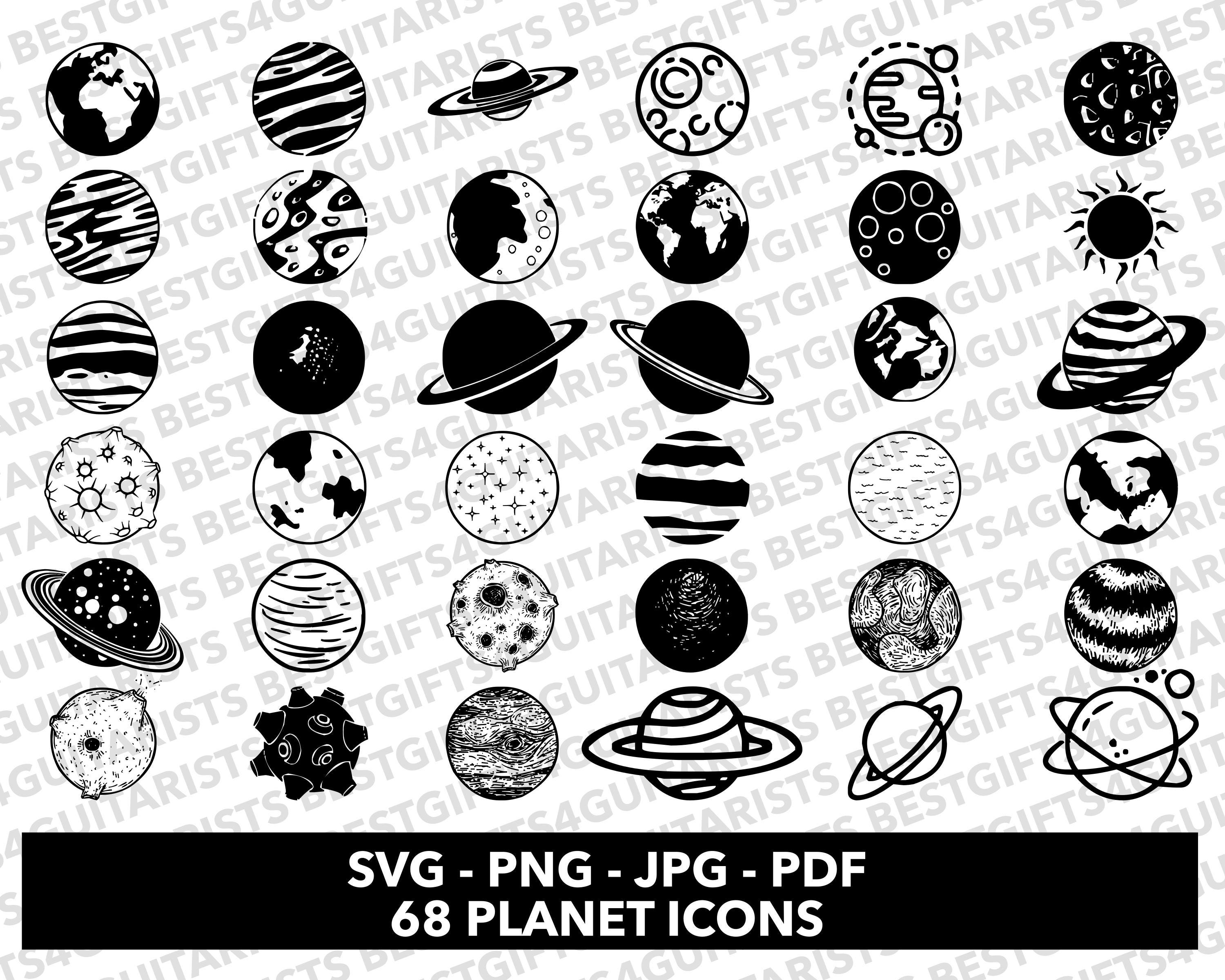 Planet Icons SVG, Planet Icons for Cricut, Planet Logo SVG, PNG, Jpg ...