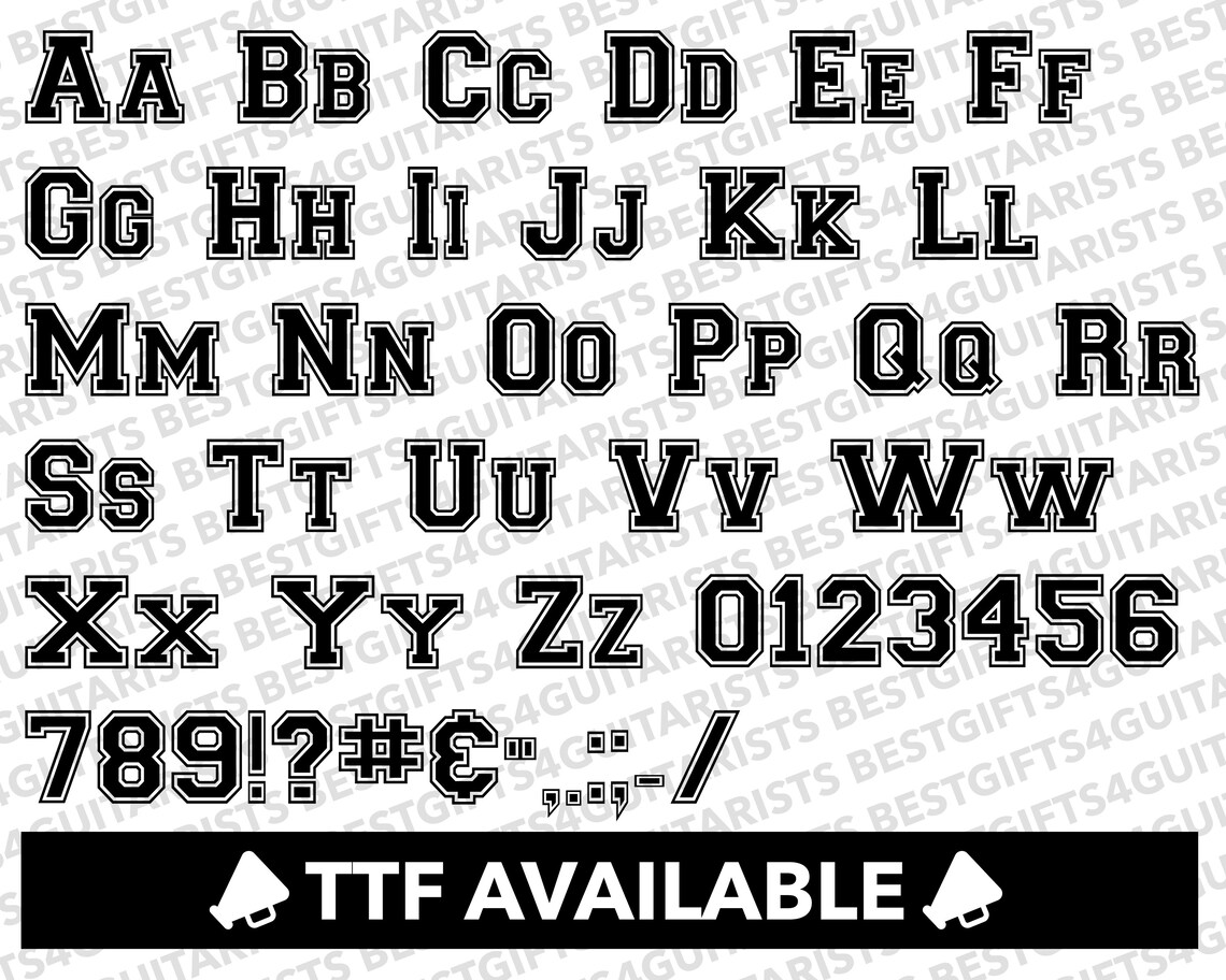 College Varsity Font SVG, Varsity Font for Cricut, College Font SVG ...