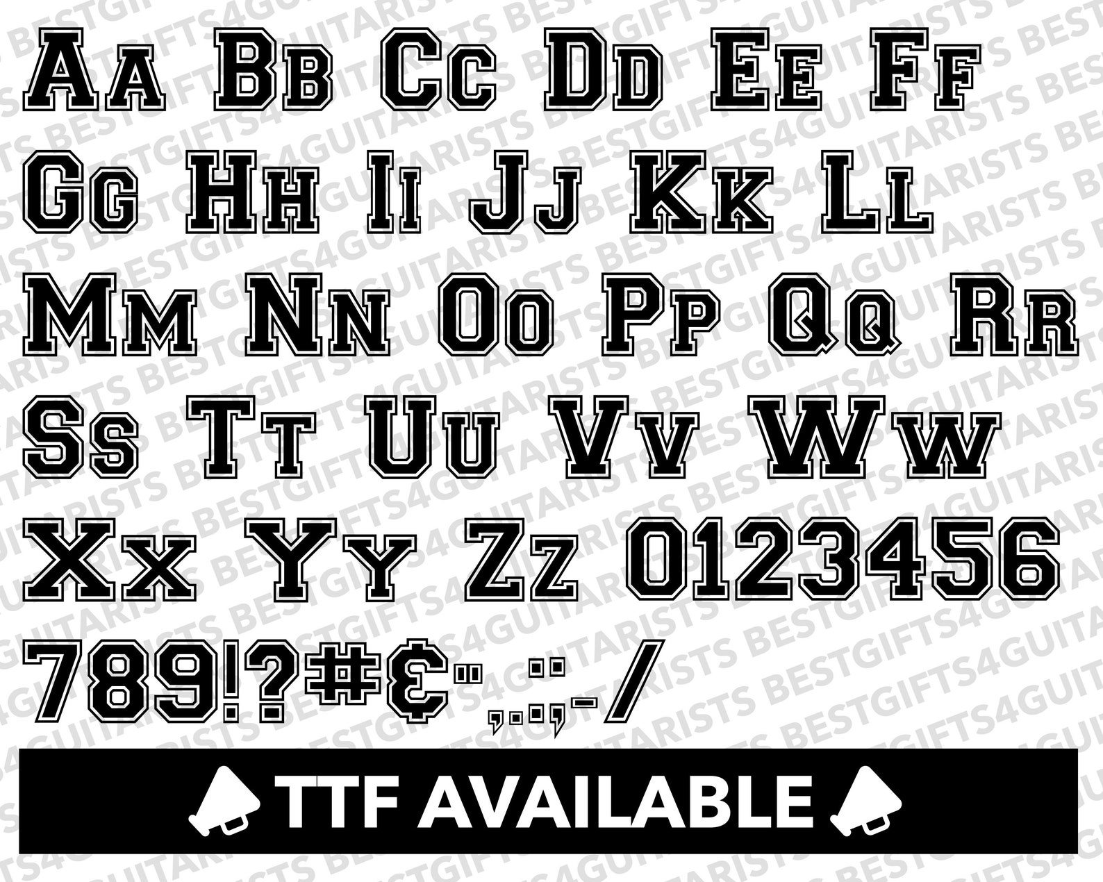 College Varsity Font SVG, Varsity Font for Cricut, College Font SVG ...