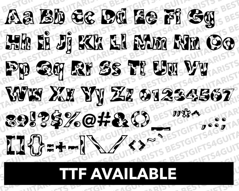 Cow Font SVG, Cow Font, Cattle Numbers, Animal Font SVG, PNG, Jpg, Ttf ...