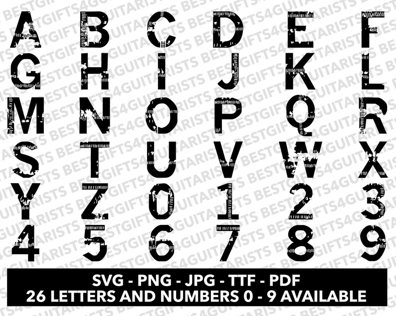 Distressed Font SVG, Distressed Font, Distressed Letters Svg, Png, Jpg ...