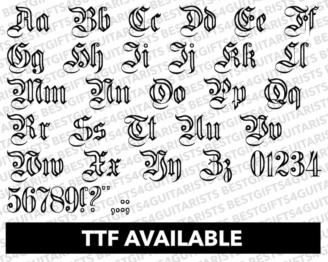 German Gothic Outline Font SVG, Blackletter Font SVG, Gothic Font Svg ...