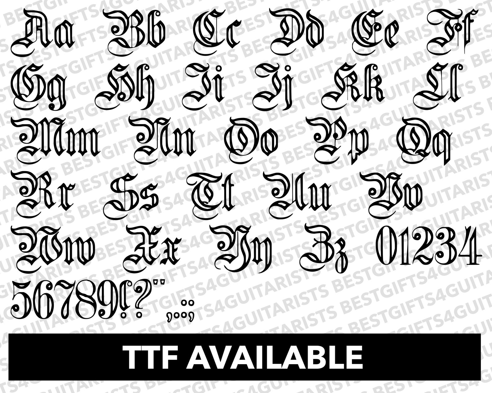 German Gothic Outline Font SVG, Blackletter Font SVG, Gothic Font Svg ...